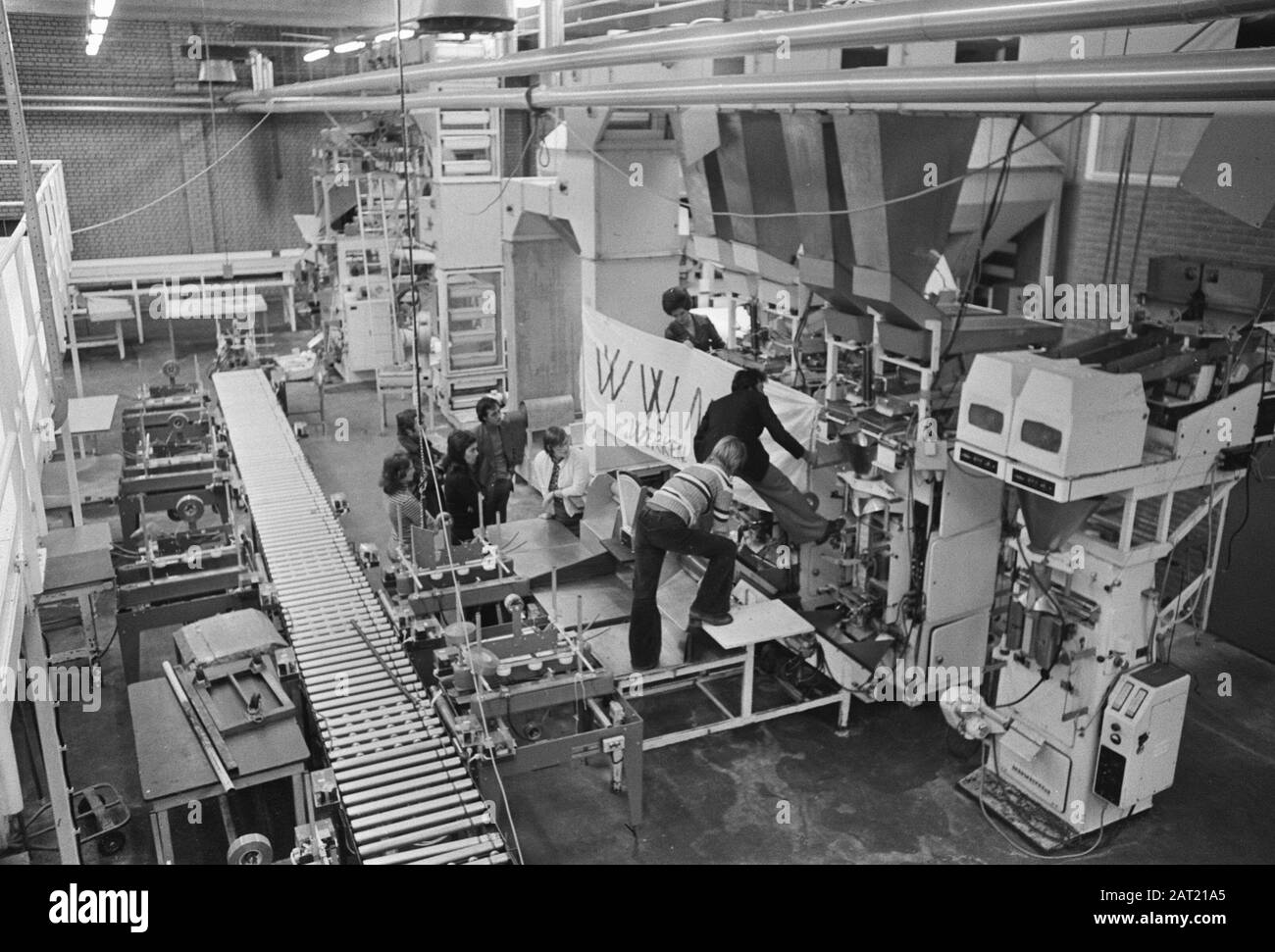 Occupiers hang banner Black and White Stock Photos & Images - Alamy