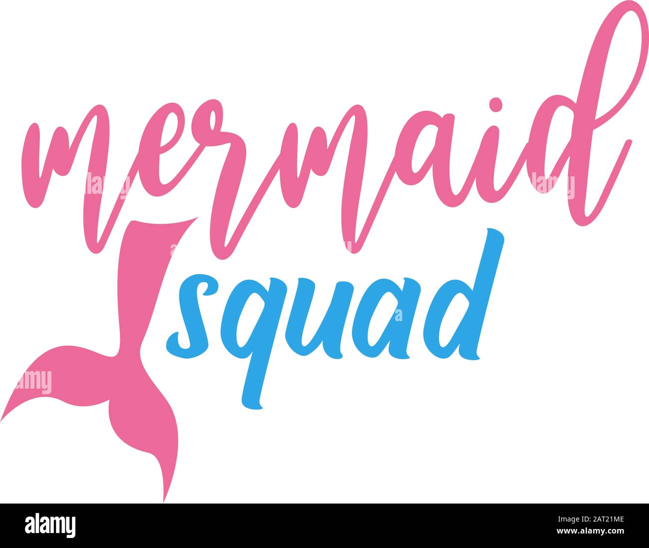 Mermaid quote lettering typography. Mermaid squad Stock Vector Image ...