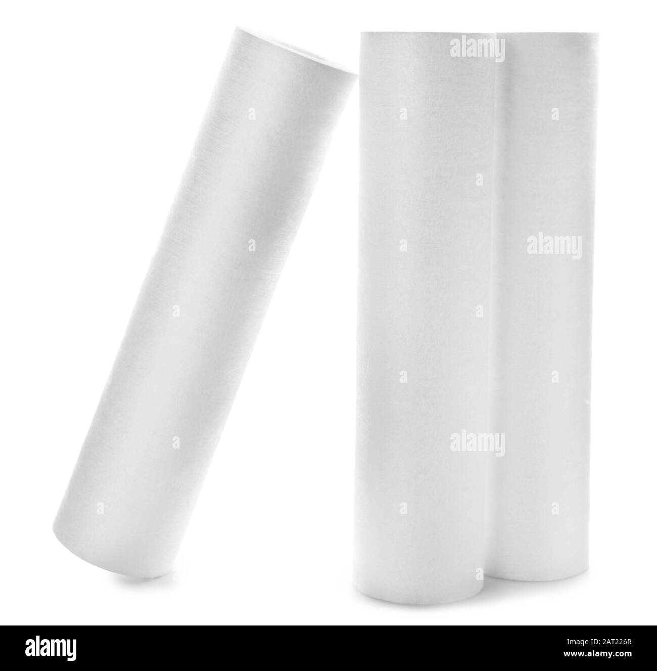 Clean water filters on white background Stock Photo - Alamy