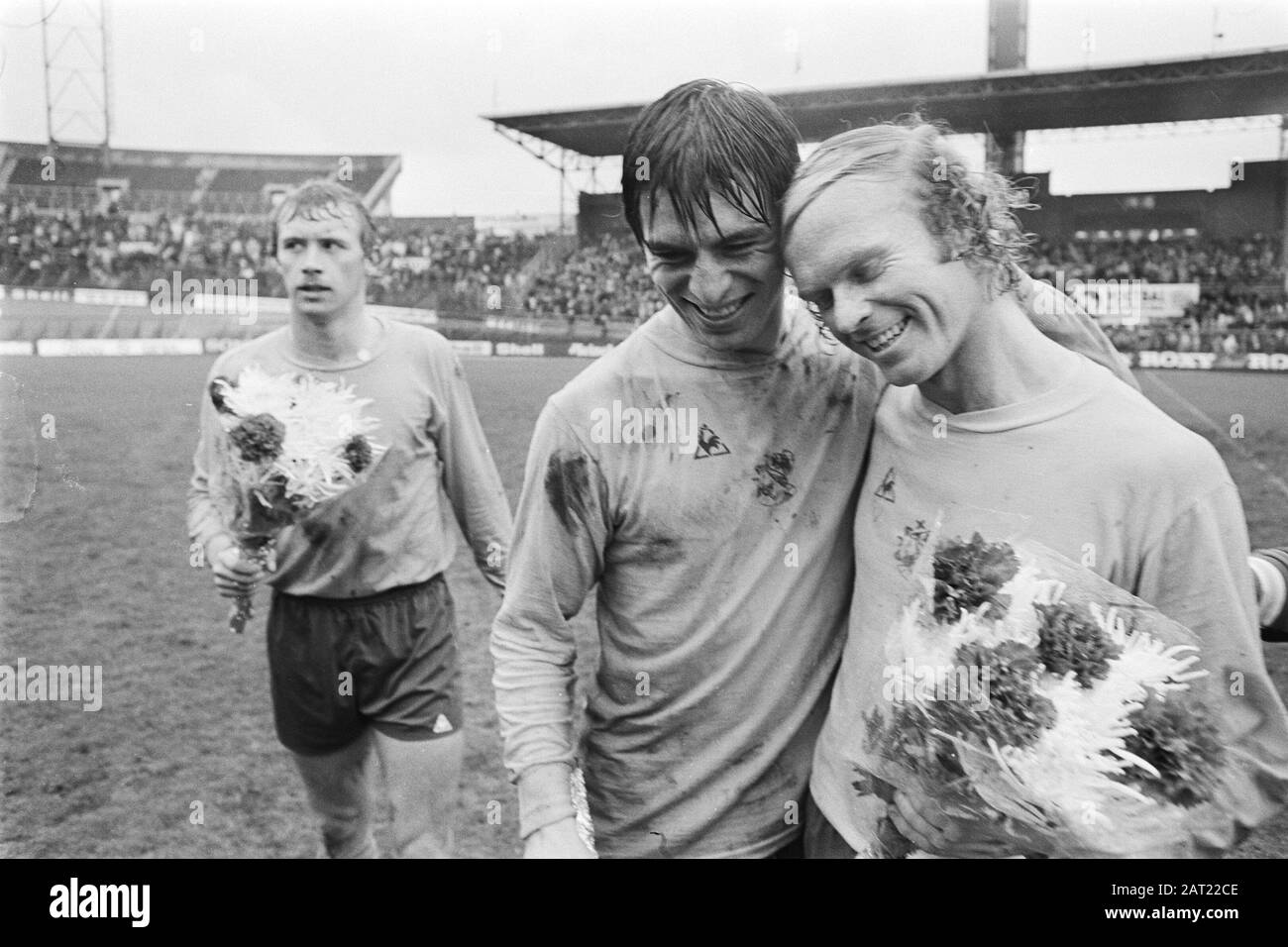 FC Amsterdam versus Ajax 2-3, Ruud Geels with Dusbaba, completely left ...