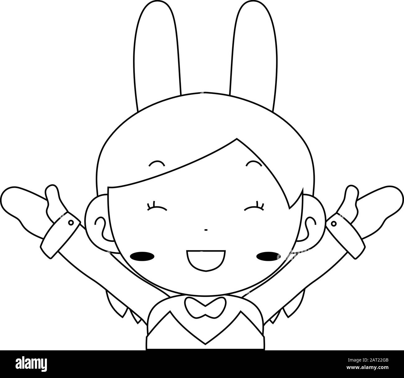 This Is A Illustration Of Cute Pose Of Cute Bunny Girl Upper Body Stock Vector Image And Art Alamy