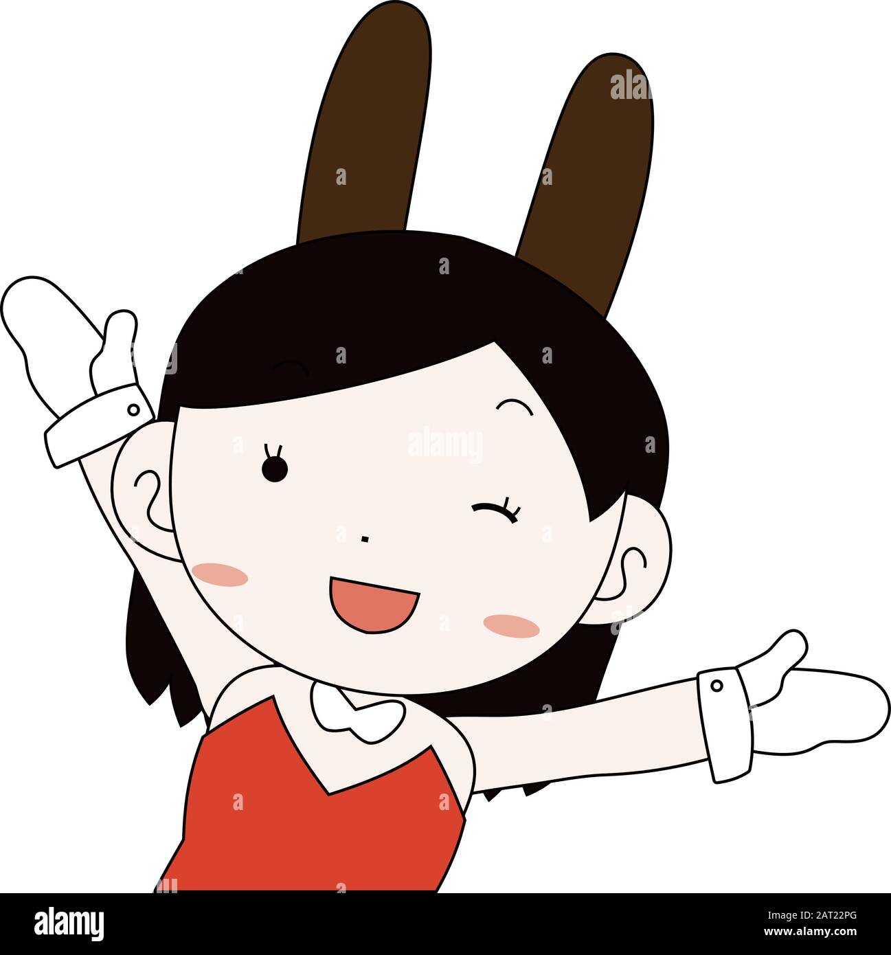 This is a illustration of Cute pose of cute bunny girl Upper body Stock Vector Image & Art - Alamy