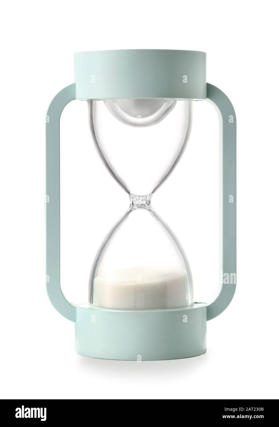 Hourglass on white background. Time management concept Stock Photo - Alamy