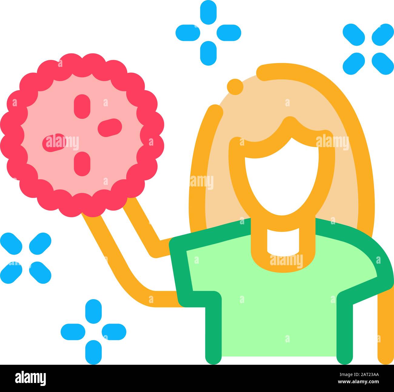 Girl with Support Groups Icon Vector Outline Illustration Stock Vector ...