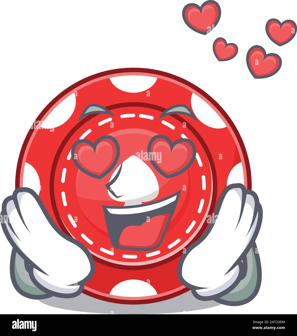 falling in love cute gambling chips cartoon character design Stock ...