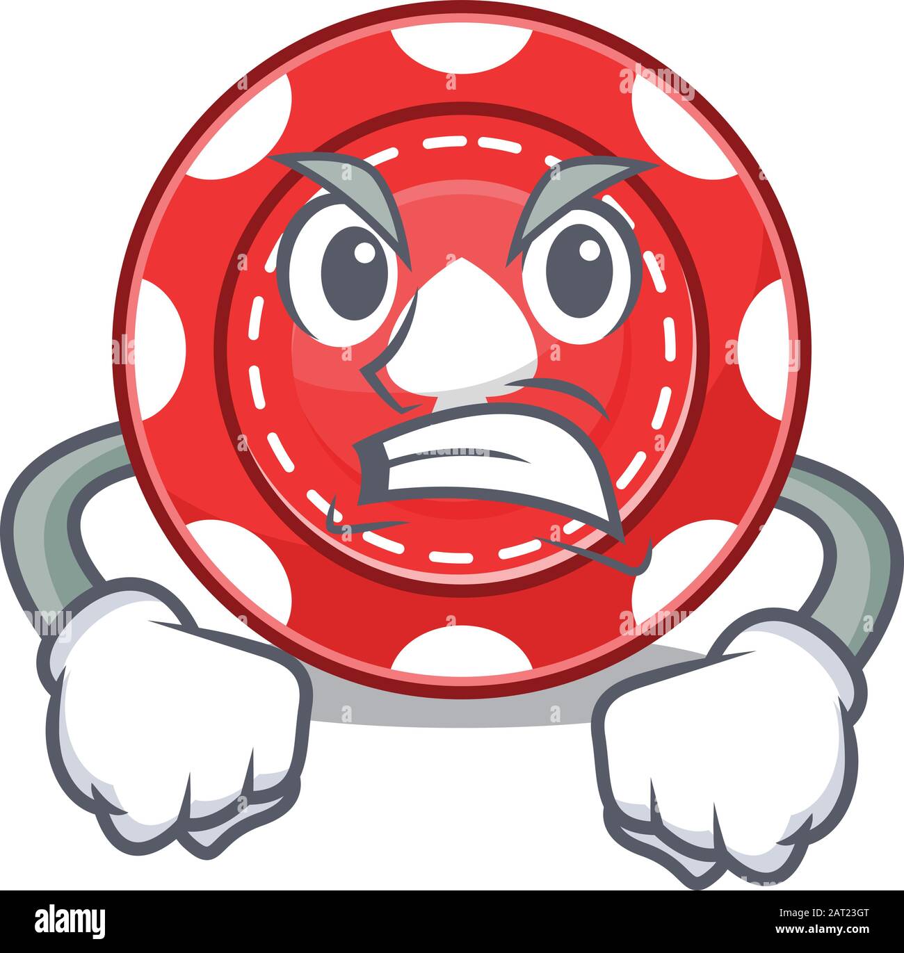 Gambling chips cartoon character design having angry face Stock Vector ...