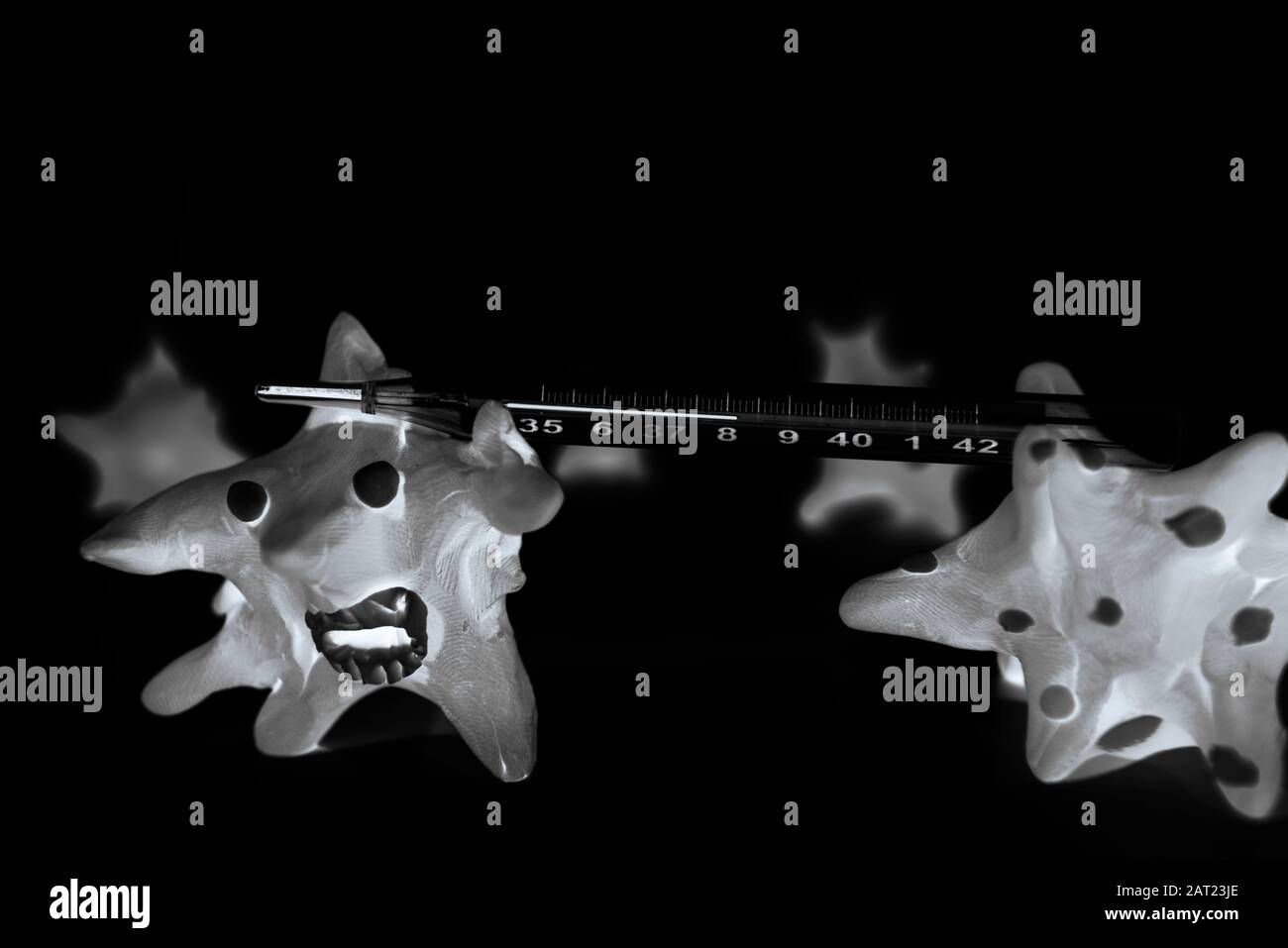 Microbes made from Play Clay. Abstract photo of the spread of the virus ...