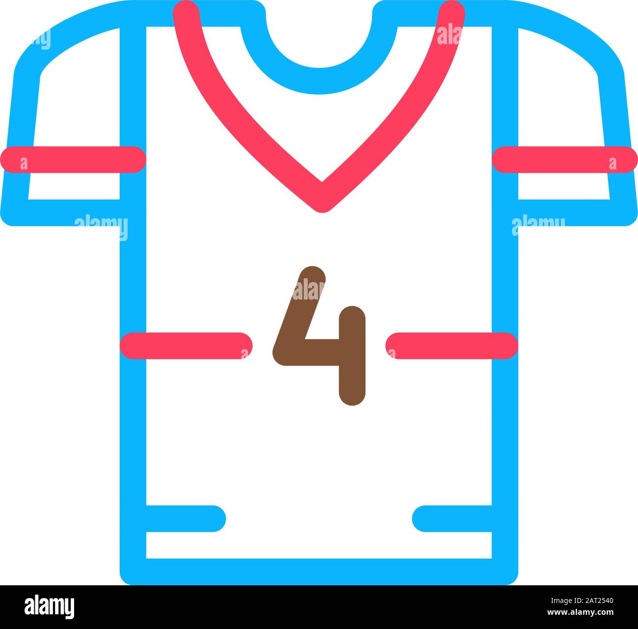 T-shirt with Number 4 Icon Vector Outline Illustration Stock Vector ...