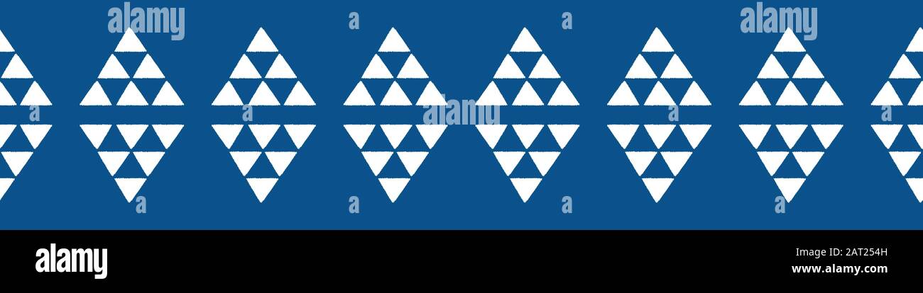 Triangle border pattern. Vector aztec seamless repeat design in classic ...