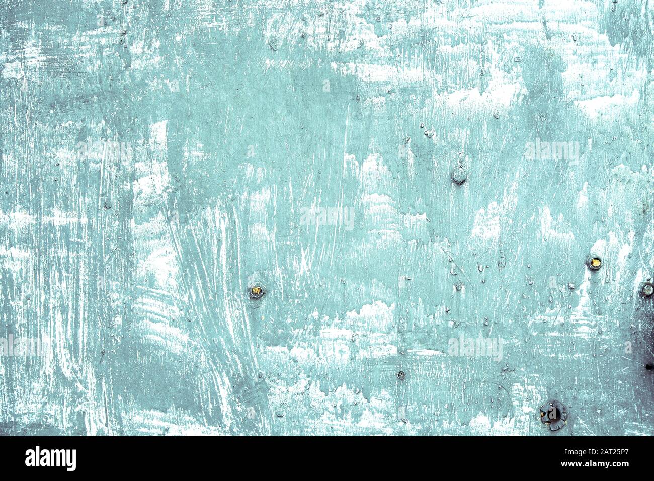 Rusted blue painted metal wall. Detailed photo texture Background, copy ...