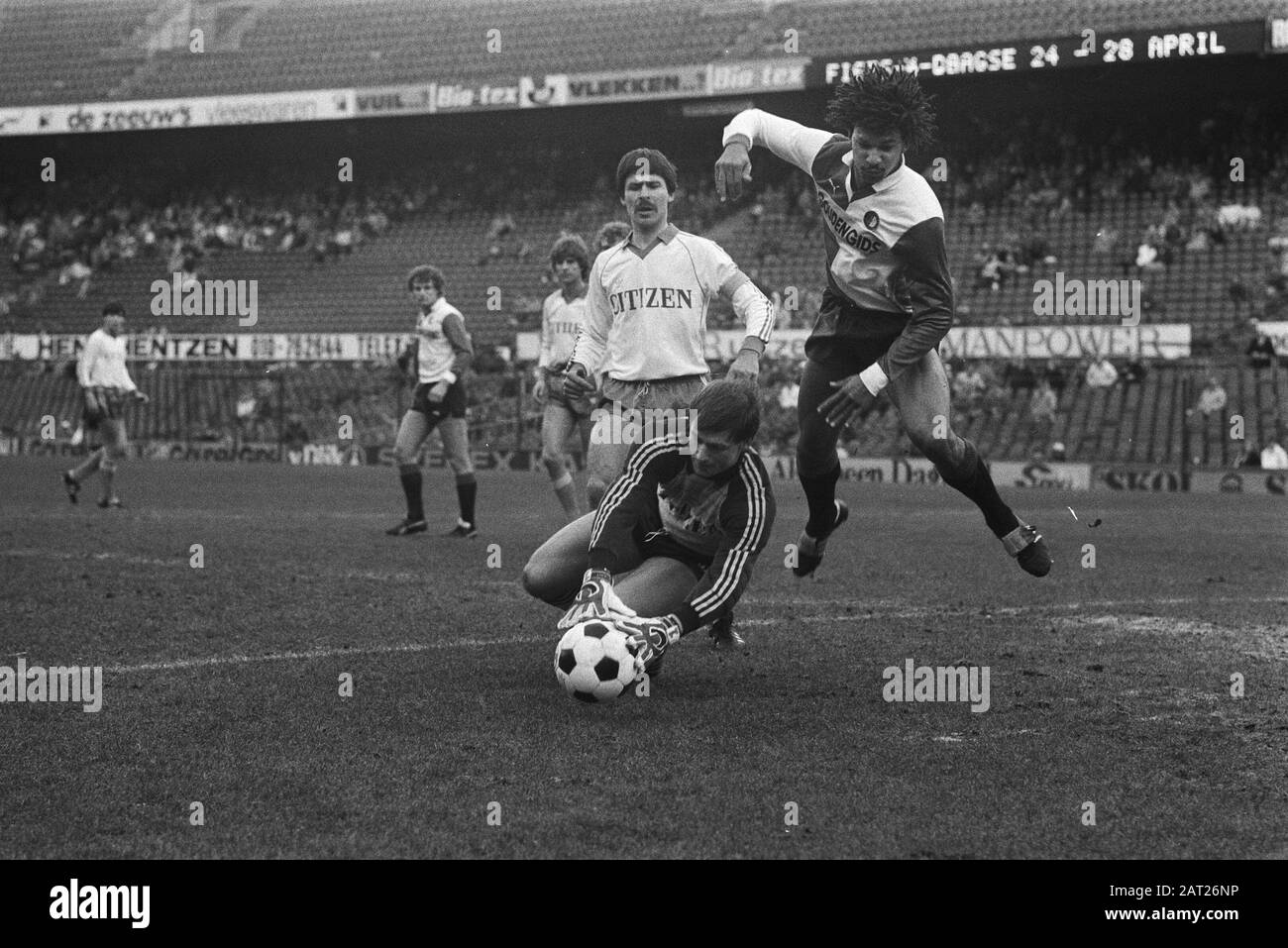 Feyenoord against FC Volendam; Ruud Gullit attacks Volendamgoalkeeper ...