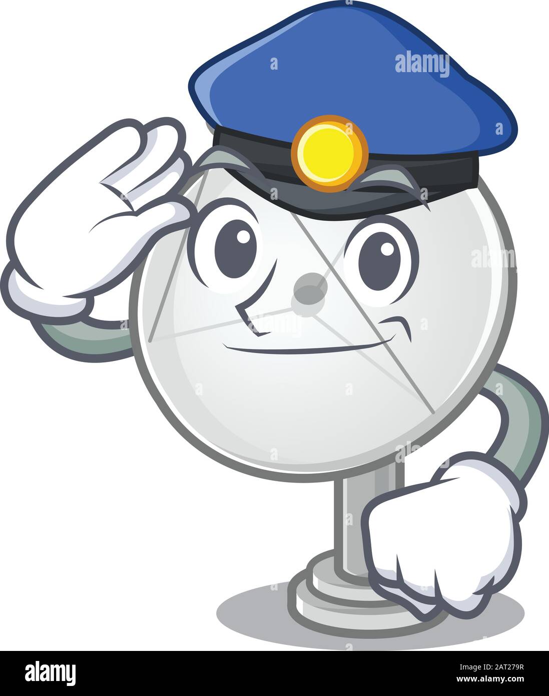 Satellite dish Cartoon mascot performed as a Police officer Stock ...
