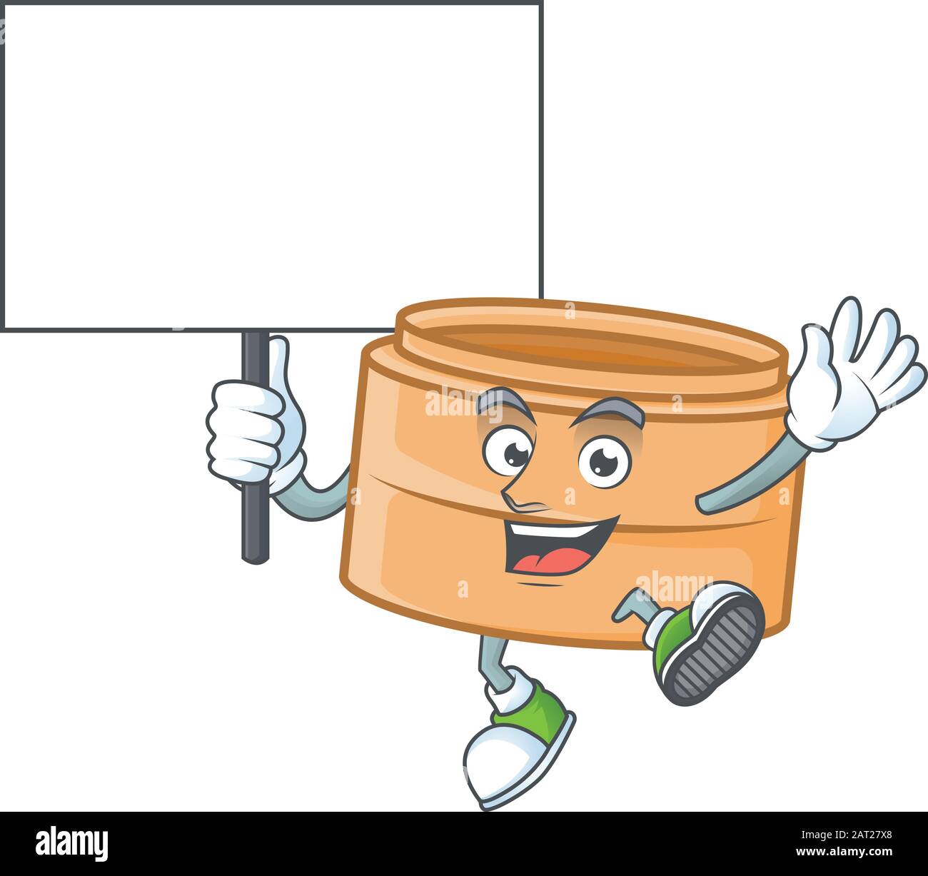 An icon of dimsum basket cartoon character style bring board Stock ...