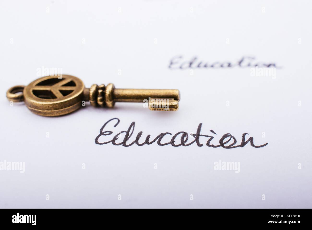 Education wording beside a retro style key as education concpt Stock ...