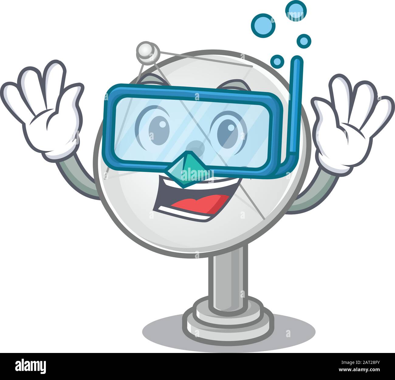 cartoon character of satellite dish wearing Diving glasses Stock Vector ...