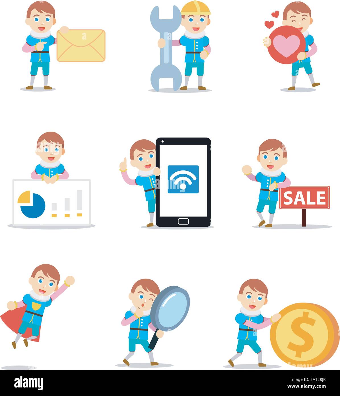 Set of character man in nobler monarch knights Stock Vector Image & Art ...