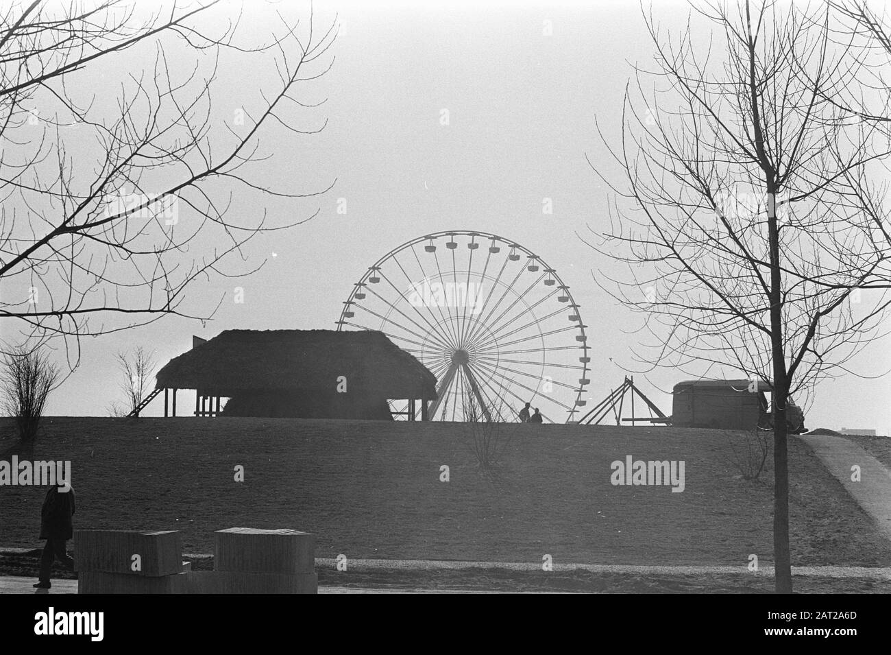 Floriade in Amsterdam under construction; part of Ferris wheel with ...