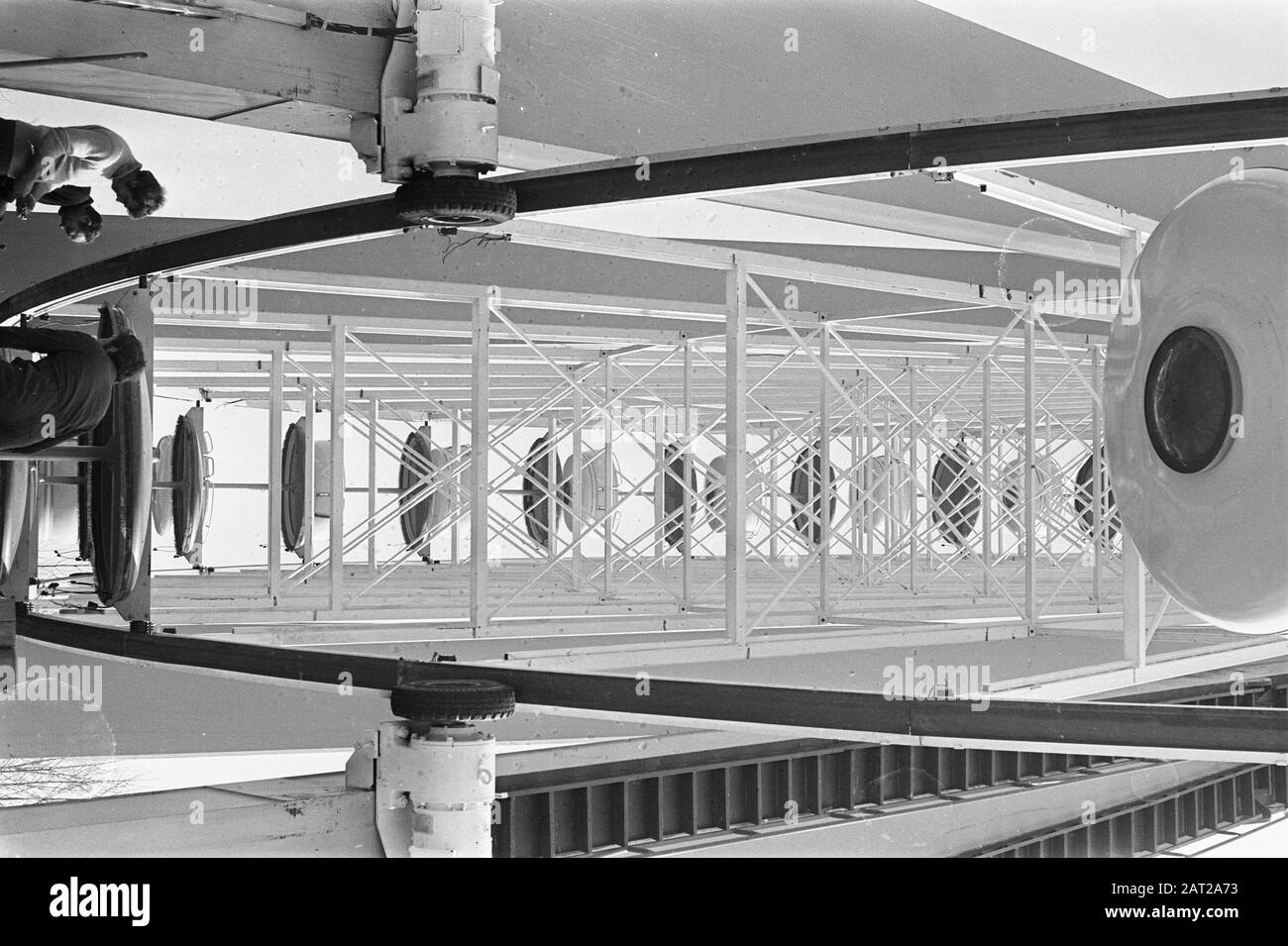 Floriade in Amsterdam under construction; part of Ferris wheel with ...