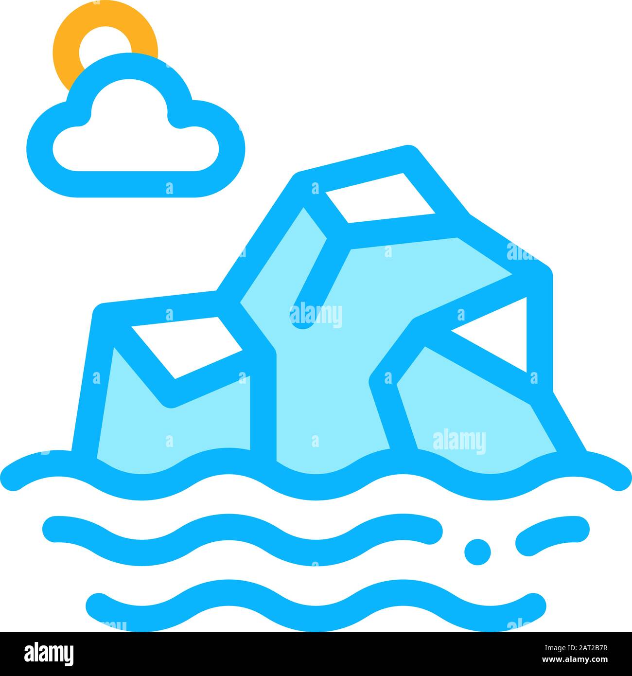 Iceberg in Sea Icon Vector Outline Illustration Stock Vector Image ...