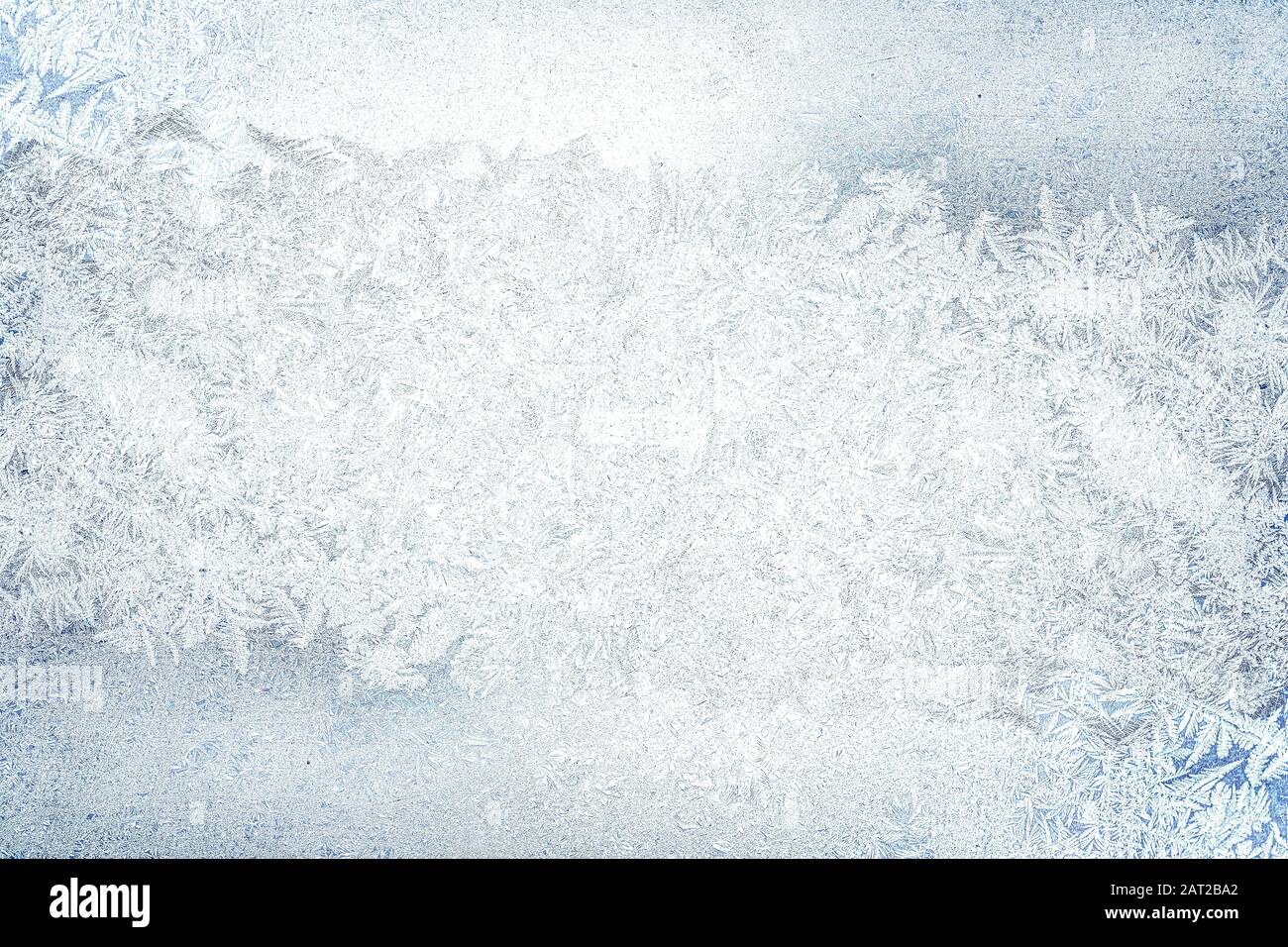 Frosty natural pattern on winter window, glass and Painting effect ...