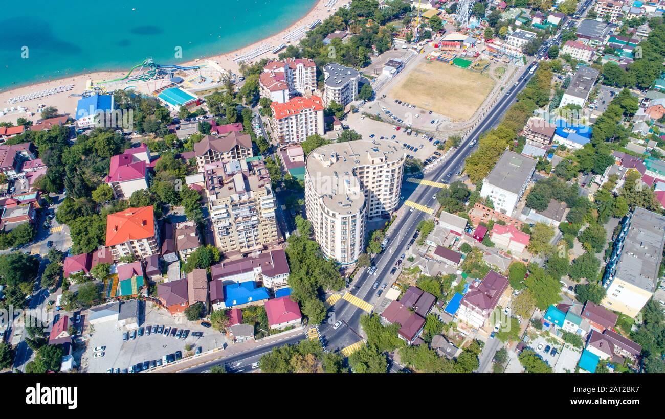 Multi-storey residential buildings on the shore of Gelendzhik Bay ...