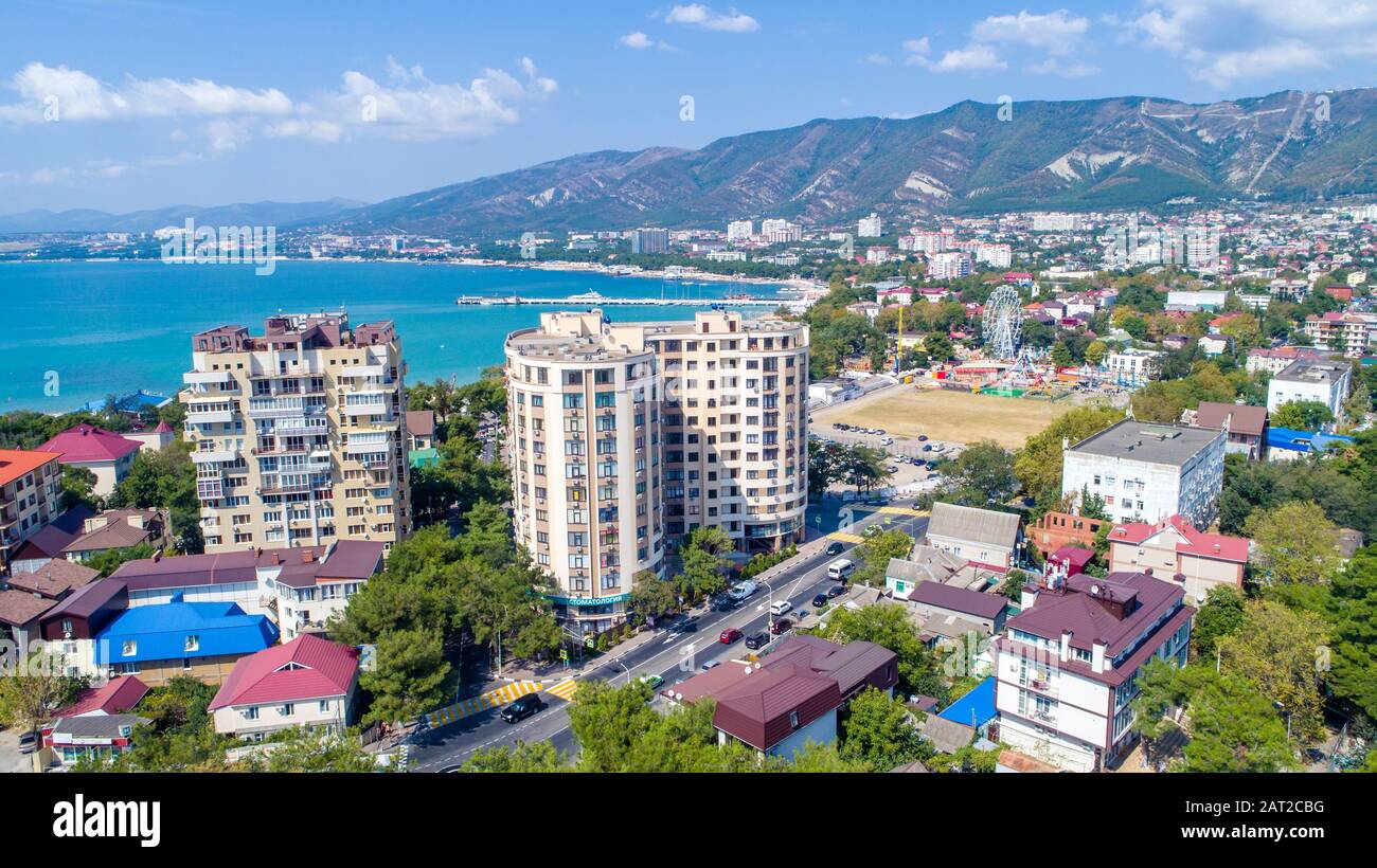 Multi-storey residential buildings on the shore of Gelendzhik Bay ...
