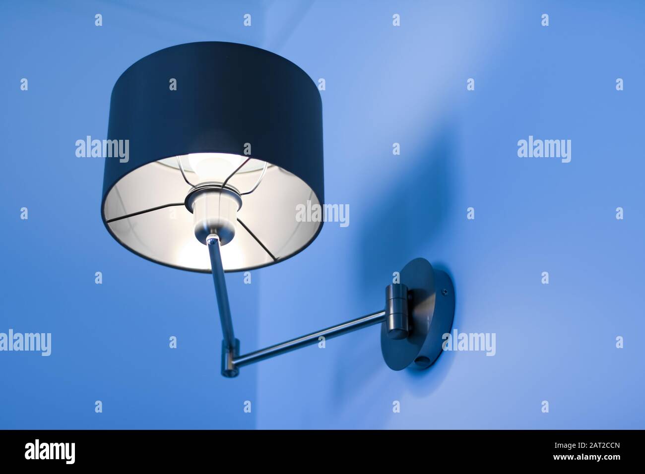 Interior design, indoor lamps and electricity concept - Silver lamp in ...