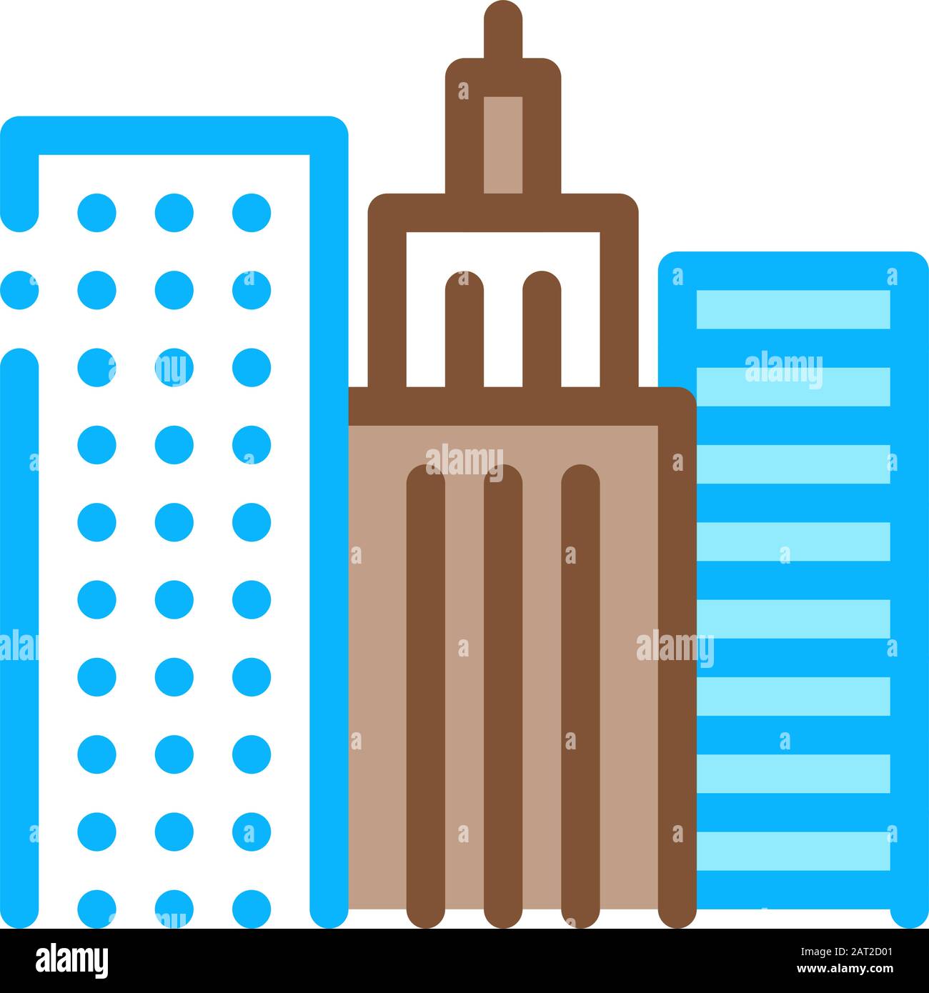 High-Rise Buildings View Icon Vector Outline Illustration Stock Vector ...