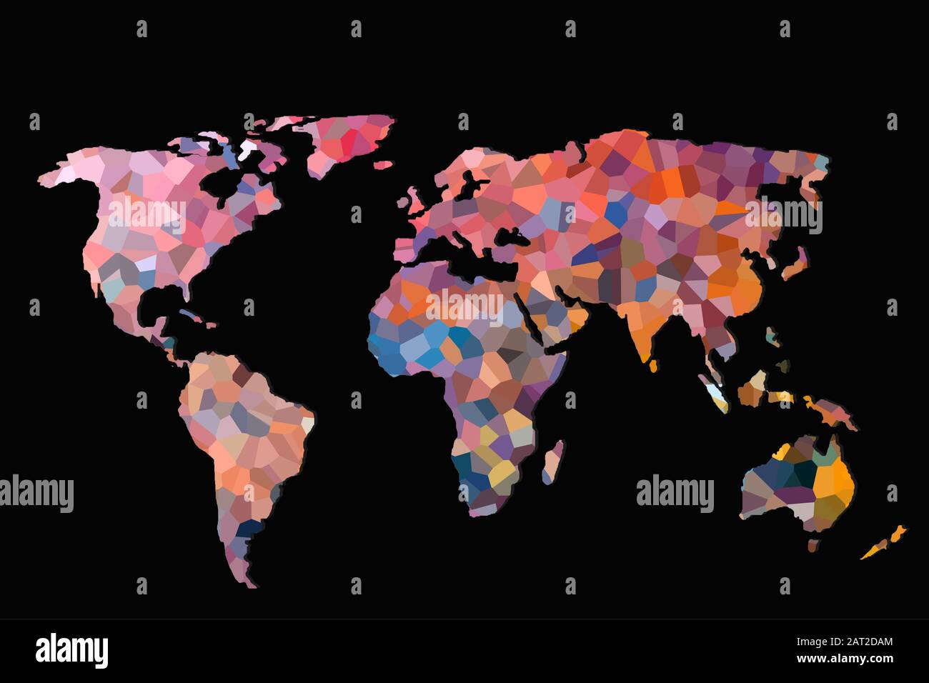Roughly outlined world map with a colorful background patterns Stock ...