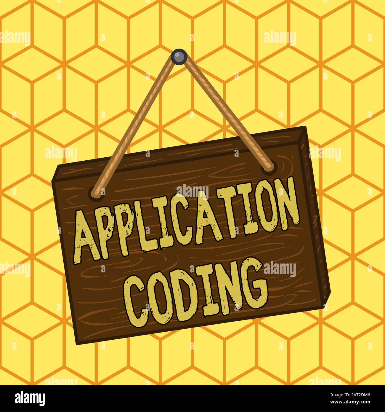 Writing note showing Application Coding. Business concept for process ...