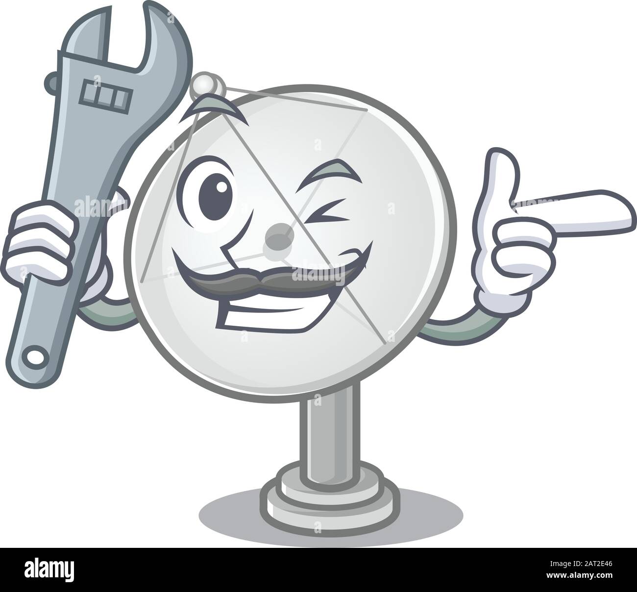 Smart Mechanic satellite dish cartoon character design Stock Vector ...