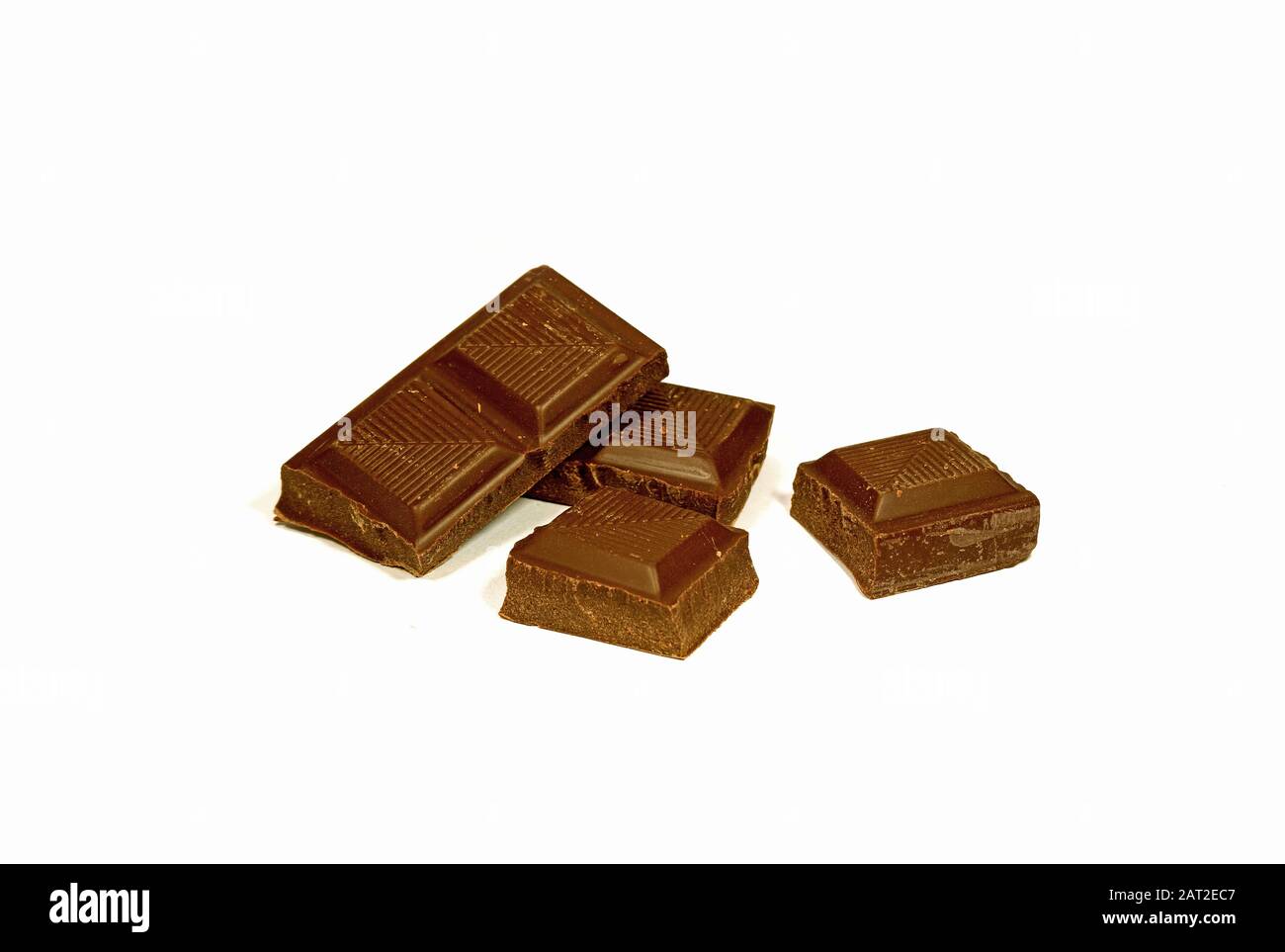 Chocolate Chunks Isolated on White Background with Copy Space Stock ...