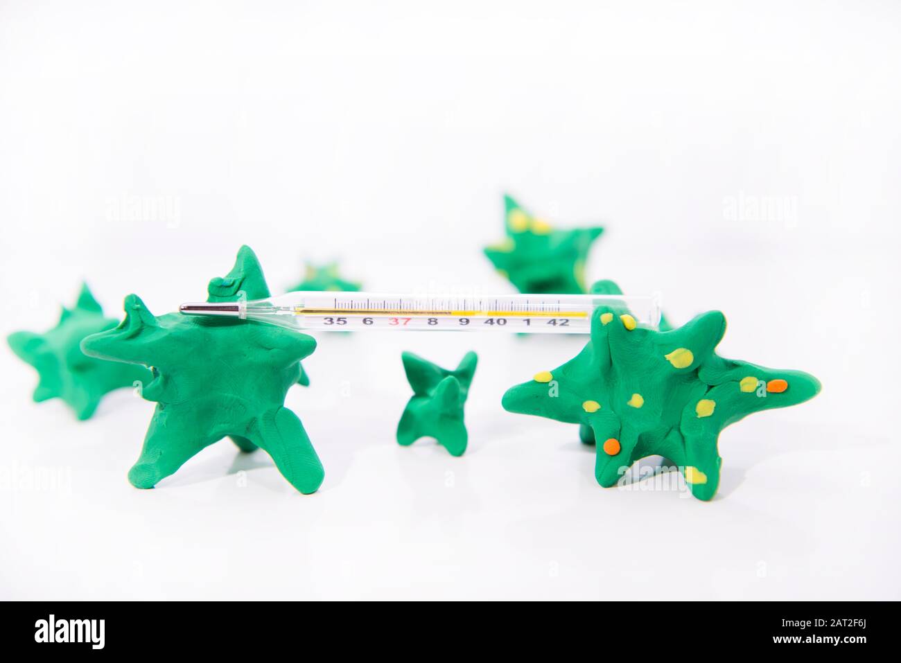 Microbes made from Play Clay. Abstract photo of the spread of the virus ...