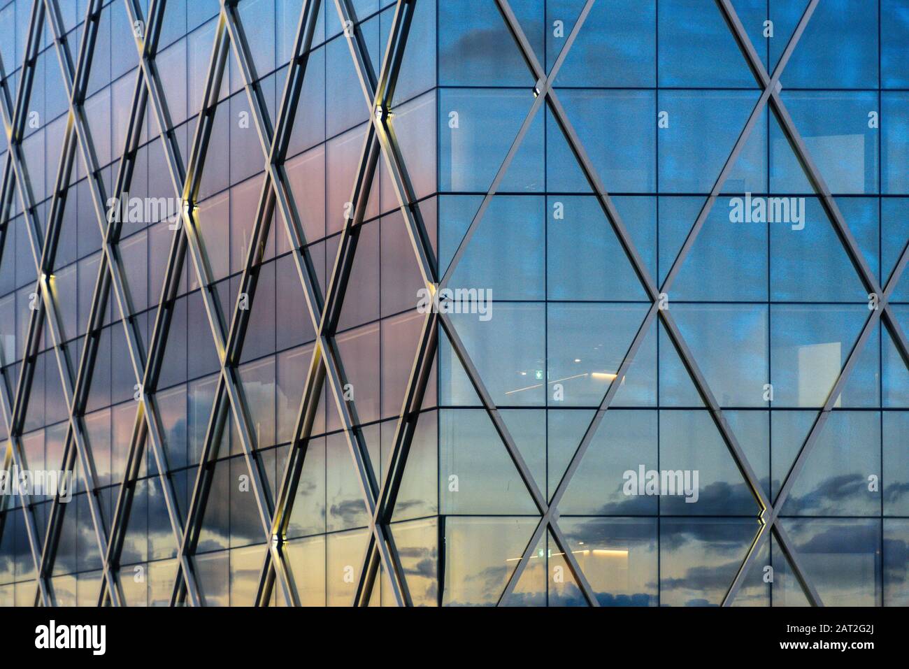Details of metall glass skyscraper in Tallinn at sunset Stock Photo - Alamy