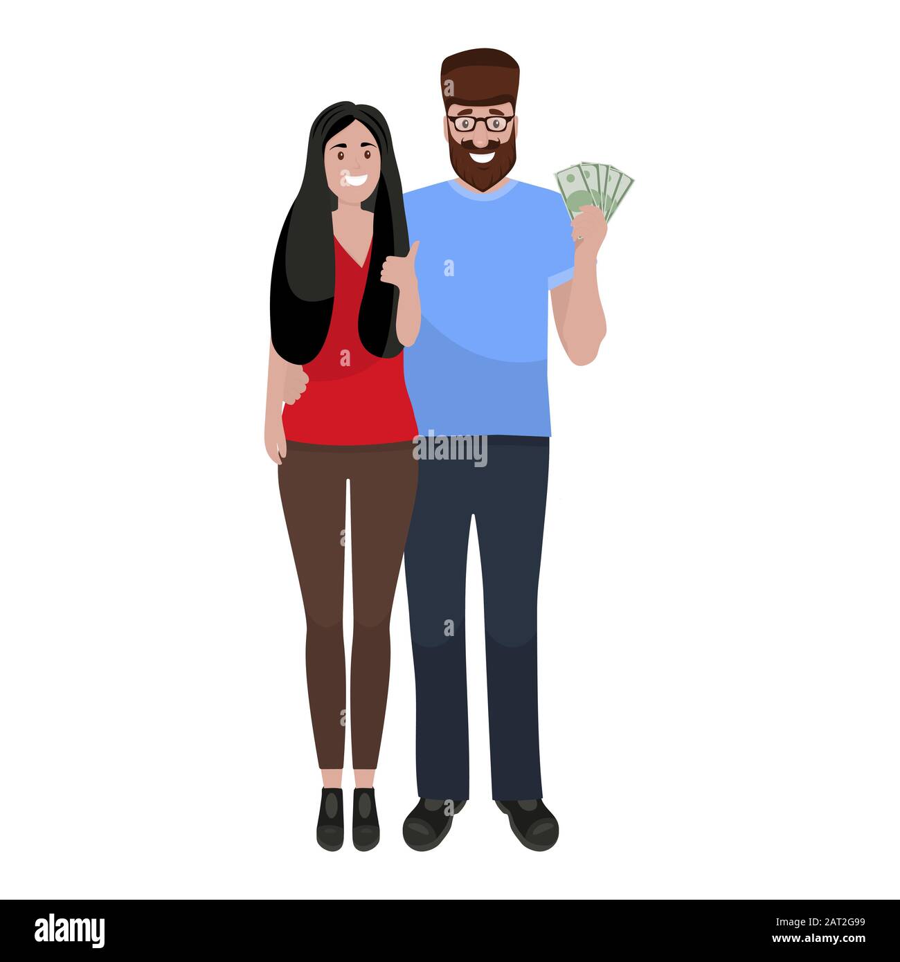 Family and money and cartoon hi-res stock photography and images - Alamy