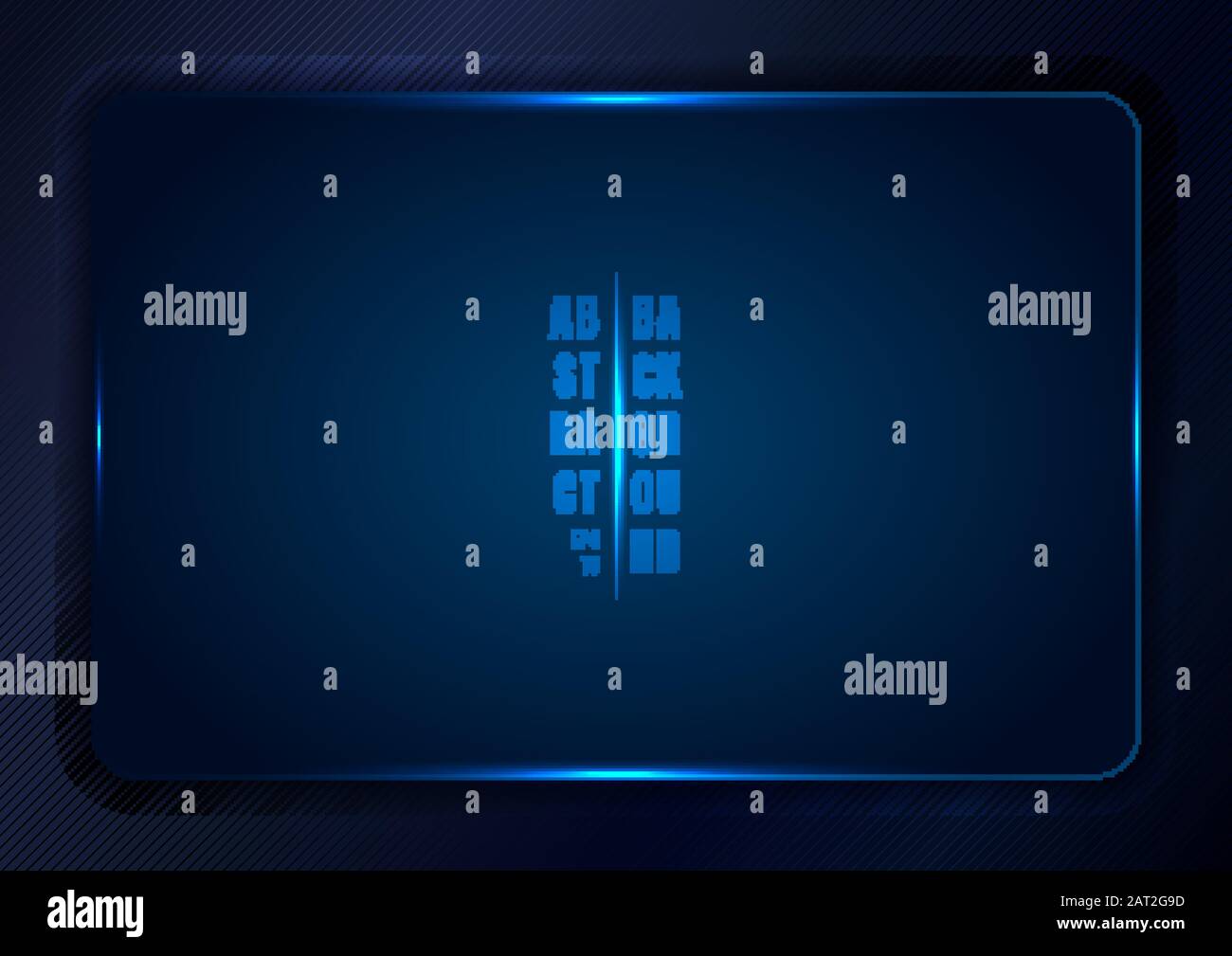 Abstract blue gradient template background with rectangle rounded frame ...