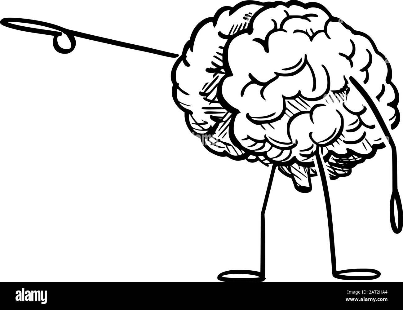 Vector illustration of cartoon human brain character showing or ...