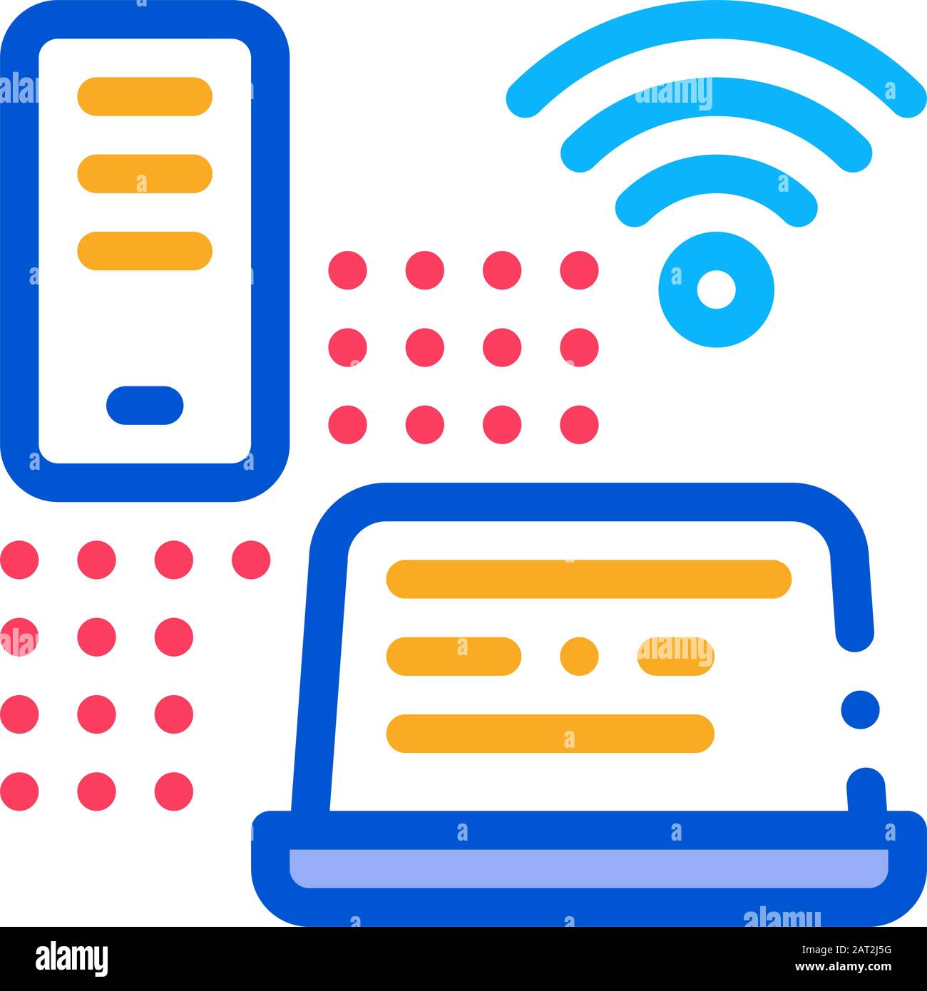 Wi-Fi Network Spreads Icon Vector Outline Illustration Stock Vector ...