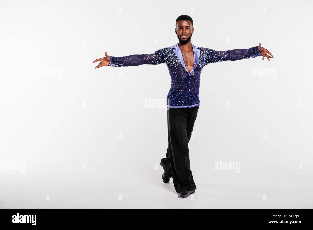 Afro american dancer on white background. Man are dancing. Dance school ...