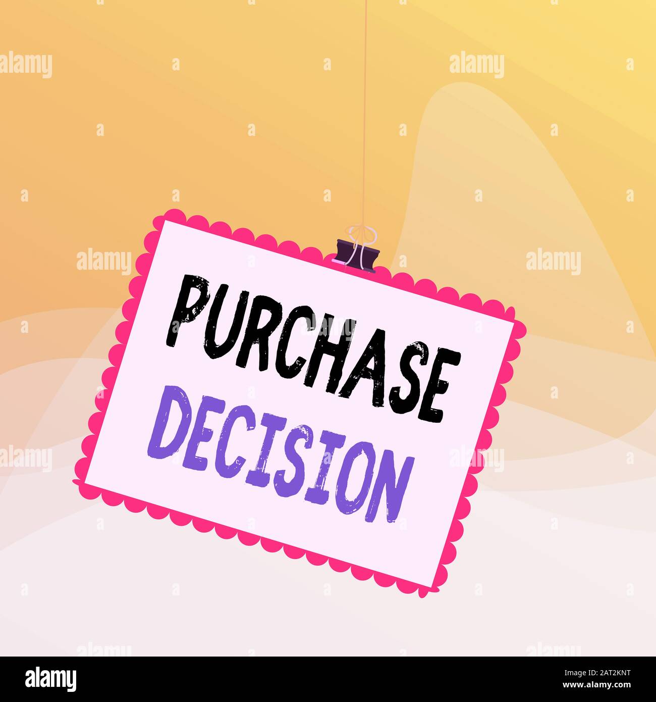 Writing note showing Purchase Decision. Business concept for process ...