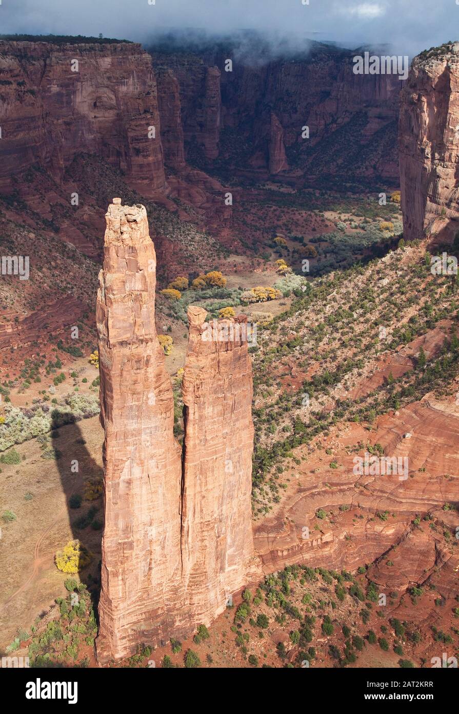 Spider Rock spire, Canyon de Chelly National Monument, Navajo tribal ...