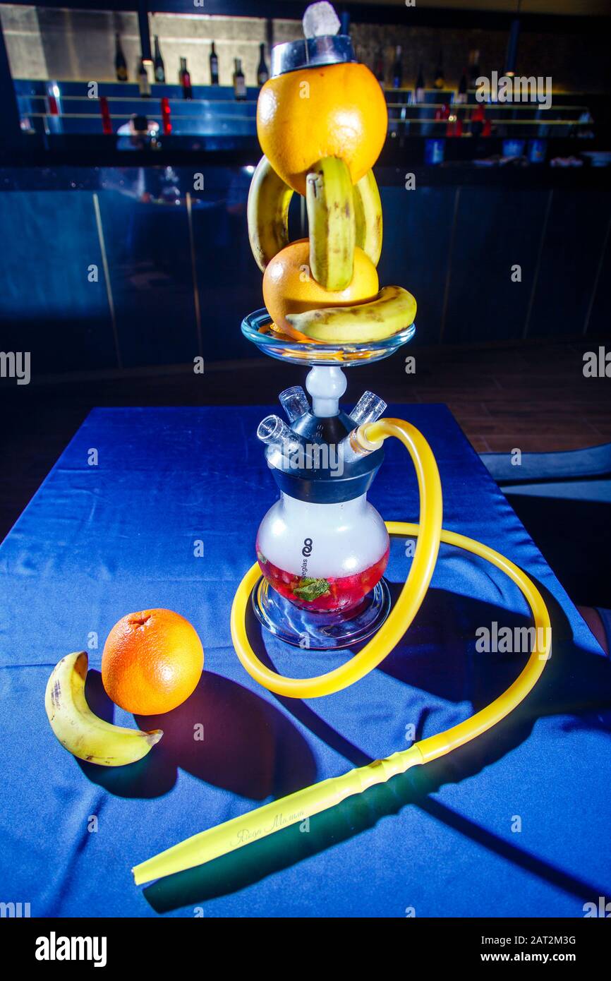 Hookah pipe on round table hi-res stock photography and images - Alamy