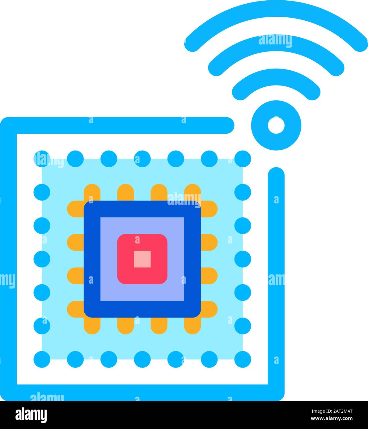 Microchip Icon Vector Outline Illustration Stock Vector Image And Art Alamy