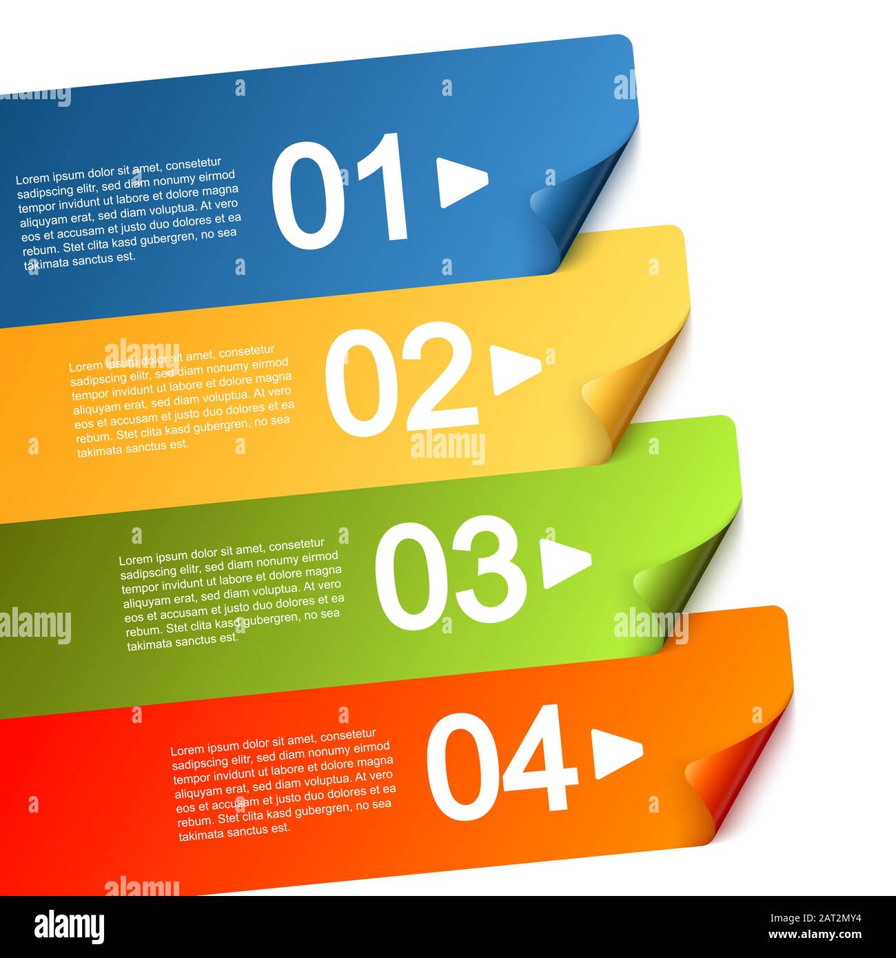 info graphic template with four colored stripes for different options ...