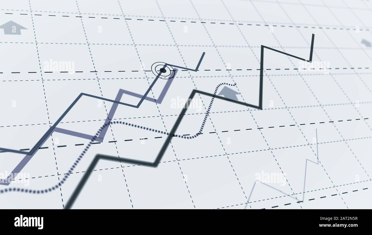 Growth up stock markets chart 3d illustration. Success, rising business ...