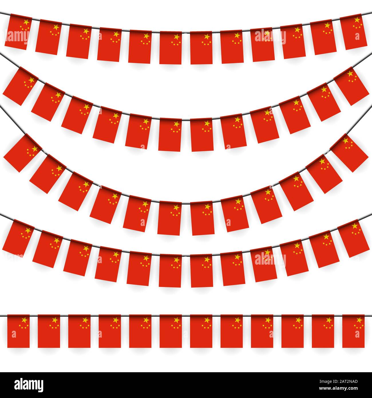 different garlands with national colors of china flag Stock Vector ...
