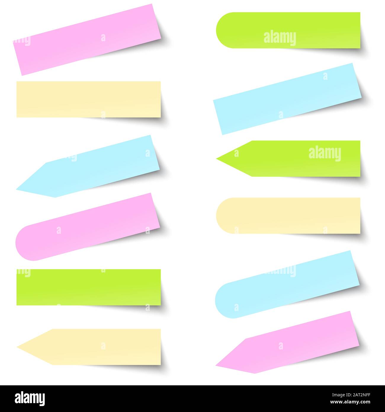 collection of different colored sticky notes with shadow Stock Vector ...