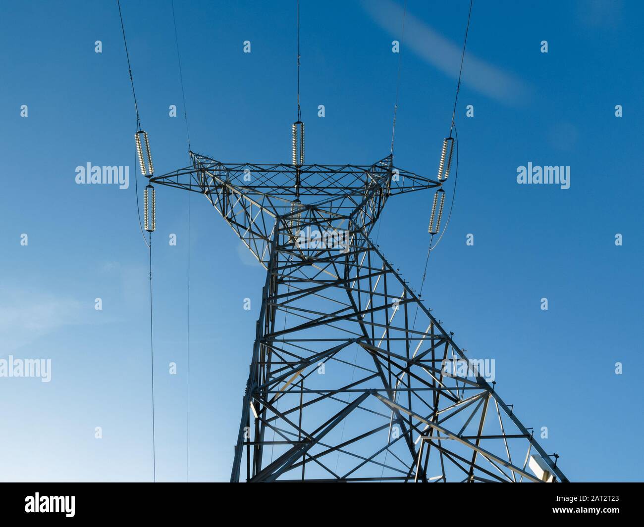 electric tower in the blue sky Stock Photo - Alamy