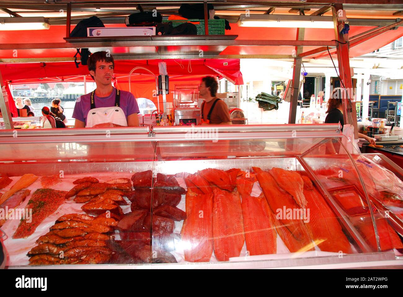 Norway, Bergen, fish market and buildings 01 Stock Photo - Alamy