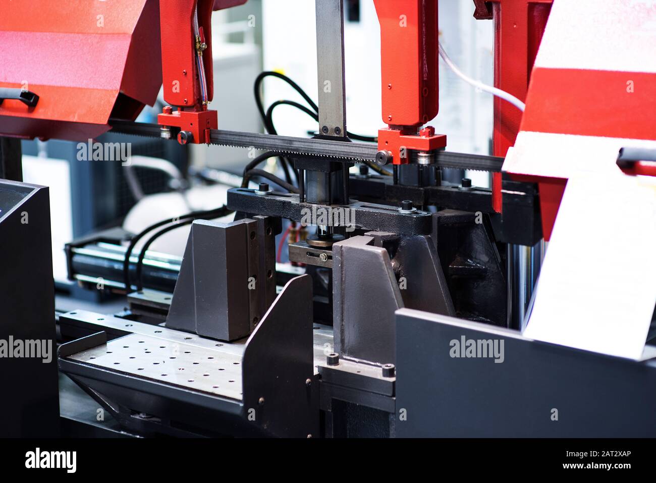 Metalworking CNC milling machine. Cutting metal modern processing ...